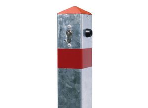 4050576051780 - Sperrpfosten aus Stahlrohr kippbar mit Bodenplatte vierkant 70 x 70 mm kaiserkraft