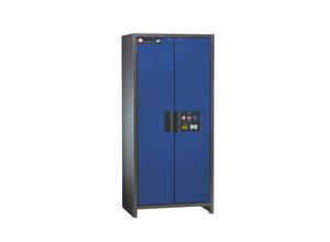4250101115325 - asecos Feuerbeständiger Industrie-Gefahrstoffschrank Typ 90 HxBxT 1955 x 900 x 615 mm 2-türig enzianblau