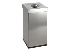 8713631003952 - Papierkorb viereckig Volumen 55 l BxHxT 300 x 600 x 300 mm Edelstahl kaiserkraft