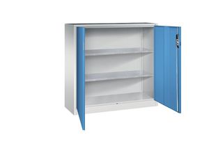 4064615131555 - Werkstatt-Beistellschrank mit Flügeltüren HxBxT 1200 x 1200 x 400 mm lichtgrau   lichtblau C+P