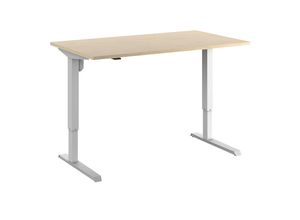 4061753259813 - eurokraft basic Schreibtisch Venla elektrisch höhenverstellbar gerade BxT 1400 x 800 mm Birke weiß