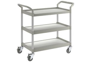 4260285070938 - Allzweckwagen 3 Etagen Tragfähigkeit 250 kg LxBxH 850 x 480 x 1000 mm lichtgrau kaiserkraft