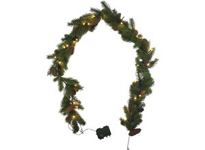 4064118034650 - Künstliche Fichtengirlande mit Zapfen mit 40 LEDs Batteriefach Länge 1800 mm kaiserkraft