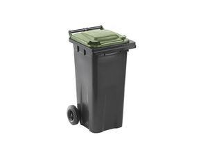 4061753288356 - Mülltonne DIN EN 840 Volumen 120 l BxHxT 505 x 1005 x 555 mm anthrazit Deckel grün kaiserkraft