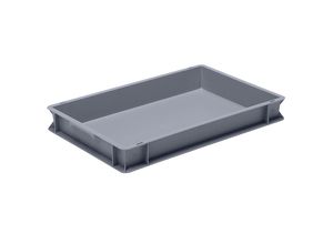 4051513000595 - Euro-Stapelbehälter aus Polypropylen (PP) Traglast 20 kg silbergrau Volumen 14 l Außenhöhe 75 mm VE 4 Stk kaiserkraft