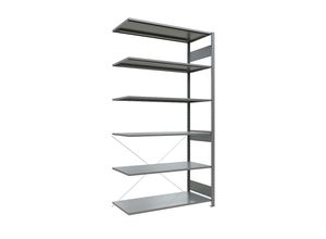 4061753012432 - eurokraft pro Steckregal einreihig Fachboden-BxT 1300 x 600 mm verzinkt Höhe 2500 mm Anbauregal