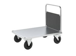 7350050357818 - Kongamek - Plattformwagen verzinkt 1000x700x900mm Boden Stahlblech ummantelt mit geschlossenem Schiebegriff Gummibereifung und Bremse