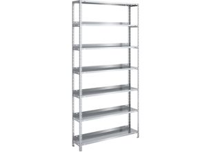 4250623743495 - Akten-Schraubregal verzinkt Regalhöhe 2200 mm Grundregal Breite x Tiefe 1000 x 300 mm hofe