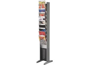 3660141881073 - EasyDisplay Prospektständer stationär 10 Fächer HxBxT 1620 x 300 x 385 mm alusilber