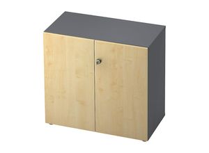 4032062157732 - eurokraft pro Aktenschrank Flügeltüren 1 Fachboden graphit   Ahorn-Dekor