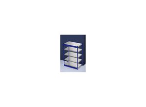4250623732109 - Stabil-Steckregal einseitig Regalhöhe 2000 mm blau verzinkt Bodenbreite 1325 mm Grundregal Breite x Tiefe 1325 x 800 mm hofe