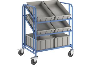 4054666004441 - eurokraft pro Eurokasten-Etagenwagen mit 6 Kästen LxBxH 885 x 620 x 1100 mm
