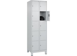 4066681680548 -  C+P Schließfachschrank Classic PLUS 2x5Fächer 1950x600x500mm lgrlgr 4066681680548 C + P Möbelsysteme