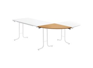 3700245508626 - Anbautisch zu Klapptisch Plattenform Viertelkreis 700 x 700 mm Gestell schwarz Platte Buche-Dekor kaiserkraft