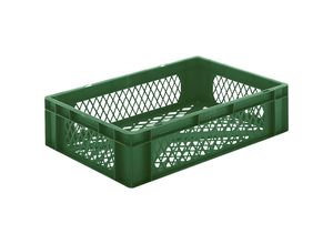 4031022015679 - Euro-Format-Stapelbehälter Wände und Boden durchbrochen LxBxH 600 x 400 x 145 mm grün VE 5 Stk kaiserkraft