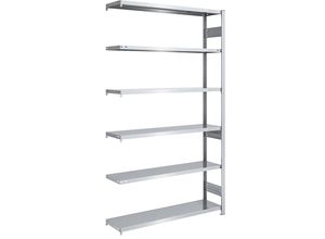 4250623789493 - Schwerlast-Steckregal verzinkt beidseitig Regalhöhe 2500 mm 6 Böden Anbauregal BxT 1300 x 400 mm hofe