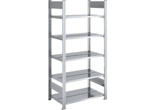 4250623718769 - Akten-Steckregal verzinkt Regalhöhe 1750 mm doppelseitig Grundregal BxT 750 x 600 mm hofe