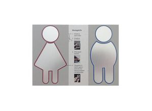 4060081702442 - Piktogramm-Set Klebemontage Höhe 140 mm je 1 x WC Damen WC Herren kaiserkraft