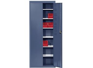 4250633314821 - mauser Magazinschrank mit Sichtlagerkasten HxBxT 1740 x 680 x 280 mm ohne Sichtlaerkästen einfarbig blau