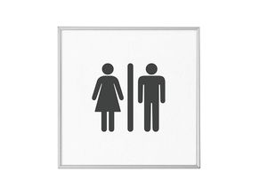 4060081702138 - MADRID Silver Line™ Türschild Piktogramm HxB 120 x 120 mm WC allgemein kaiserkraft