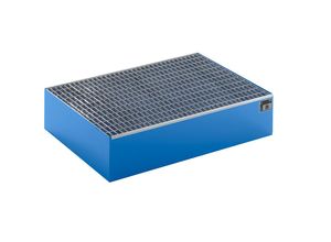 4061753001900 - EUROKRAFTbasic Paletten-Auffangwanne LxBxH 1200 x 800 x 260 mm blau RAL 5012 mit Gitterrost