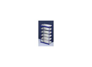 4250623732260 - Stabil-Steckregal einseitig Regalhöhe 2500 mm blau verzinkt Bodenbreite 1325 mm Grundregal Breite x Tiefe 1325 x 800 mm hofe