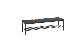 4025314145106 - Garderobenbank BASIC Kunststoffleisten Länge 1500 mm schwarzgrau Schuhrost C+P