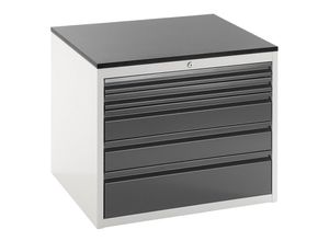 4040376927002 - Schubladenschrank mit Teleskopführungen Höhe 640 mm Schubladen 2 x 60 2 x 120 1 x 180 mm lichtgrau   anthrazit Breite 770 mm RAU