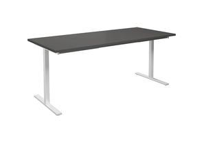 4061753263940 - Mehrzwecktisch DUO-T gerade Platte HxT 740 x 800 mm Breite 1800 mm dunkelgrau weiß kaiserkraft
