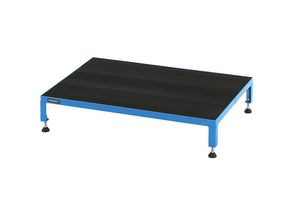 4054666008432 - eurokraft pro Arbeitsplattform Höhenverstellbereich 165 - 230 mm mit Riefengummiplatte Plattform LxB 910 x 610 mm lichtblau