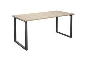4061753262981 - Mehrzwecktisch DUO-O gerade Platte Tiefe 800 mm Breite 1600 mm Eiche   schwarz kaiserkraft