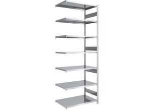 4250623789646 - Schwerlast-Steckregal verzinkt beidseitig Regalhöhe 3000 mm 7 Böden Anbauregal BxT 1000 x 800 mm hofe