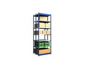 4250623732277 - Stabil-Steckregal doppelseitig Regalhöhe 3000 mm blau verzinkt Bodenbreite 1025 mm Grundregal Breite x Tiefe 1025 x 400 mm hofe