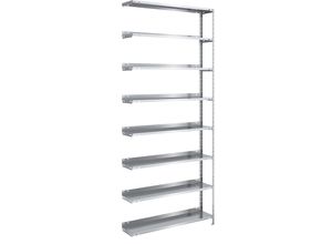4250623741149 - Akten-Schraubregal verzinkt Regalhöhe 2550 mm Anbauregal Breite x Tiefe 1000 x 300 mm hofe