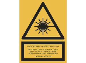 4061466044072 - Kombischilder mit Text für Warnkennzeichen Unsichtbare Laserstrahlung - LASER KLASSE 3B VE 10 Stk Folie LxH 150 x 200 mm kaiserkraft