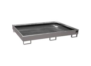 4061753234391 - eurokraft pro Regal-Bodenwanne mit PE-Einsatz 240 l Auffangvolumen LxBxH 1765 x 1315 x 255 mm grau ab 3 Stk