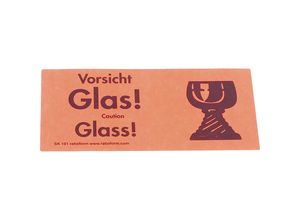4260069663011 - Warnetiketten Aufdruck Vorsicht Glas! VE 1000 Stk LxB 145 x 70 mm ab 10 VE ratioform