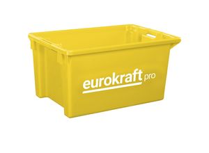 4053133004991 - eurokraft pro Drehstapelbehälter aus lebensmittelechtem Polypropylen Volumen 70 Liter VE 2 Stk Wände und Boden geschlossen gelb