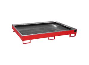 4061753234360 - eurokraft pro Regal-Bodenwanne mit PE-Einsatz 240 l Auffangvolumen LxBxH 1765 x 1315 x 255 mm rot ab 3 Stk