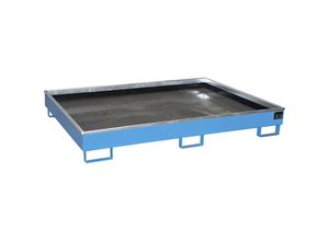 4061753234377 - eurokraft pro Regal-Bodenwanne mit PE-Einsatz 240 l Auffangvolumen LxBxH 1765 x 1315 x 255 mm blau ab 3 Stk