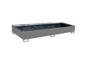 4061753234872 - eurokraft pro Regal-Bodenwanne mit PE-Einsatz 1000 l Auffangvolumen LxBxH 3265 x 1315 x 385 mm grau ab 3 Stk