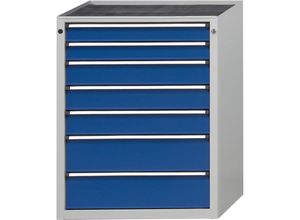4014641403874 - Schubladenschrank ohne Platte Breite 760 mm 7 Schubladen Front enzianblau ANKE
