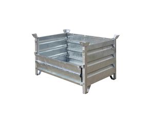 4251765312754 - Eichinger Industrie - Vollwand-Stapelbehälter Längsseite 1 3 klappbar LxBxH 1000x800x750mm Nutzhöhe 645 mm Traglast 1500 kg Gewicht 66 kg