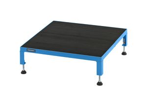 4054666008371 - eurokraft pro Arbeitsplattform Höhenverstellbereich 165 - 230 mm mit Riefengummiplatte Plattform LxB 610 x 610 mm lichtblau