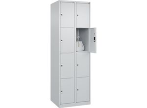 4067521350522 -  C+P Schließfachschrank Classic PLUS 2x4Fächer 1850x600x500mm lgrlgr 4067521350522 C + P Möbelsysteme