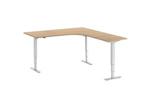 4061753259615 - Schreibtisch Atlanta elektrisch höhenverstellbar L-Form BxT 1800 x 2000 mm Buche weiß rechts kaiserkraft