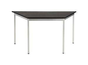 3700245506219 - eurokraft basic Mehrzwecktisch trapezförmig HxBxT 740 x 1400 x 700 mm Platte Esche-Dekor dunkelgrau Gestell weißaluminium