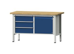 4014641002701 - Werkbank Gestellbauweise Serie V 3 Schubladen Tür 540 mm Höhe 890 mm Buche massiv ANKE