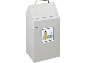 4031068110659 - Wertstoffbehälter mit Einwurfklappe Volumen 45 l BxHxT 320 x 650 x 310 mm stationär grau RAL 7035 kaiserkraft