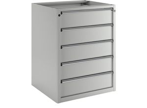 4014641403805 - Schubladenschrank ohne Platte Breite 760 mm 5 Schubladen Front lichtgrau ANKE
